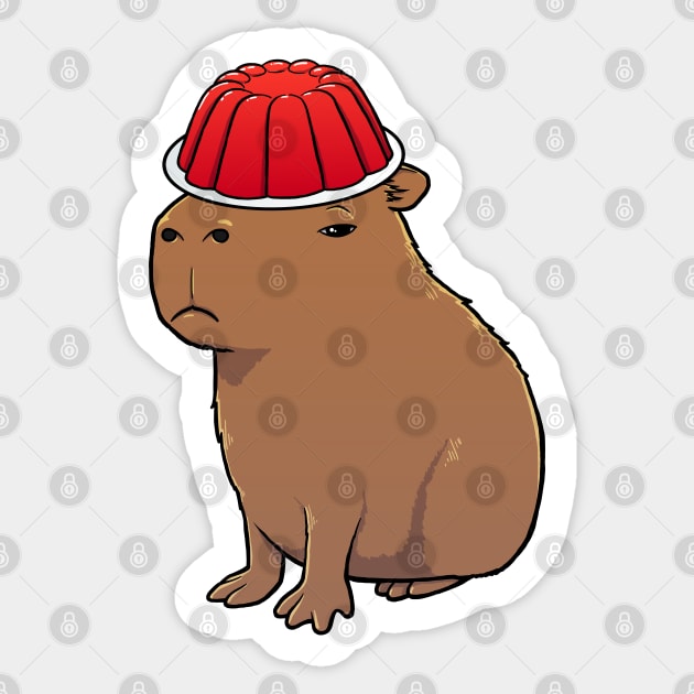 Capybara with Jello on its head - Capybaras - Sticker | TeePublic